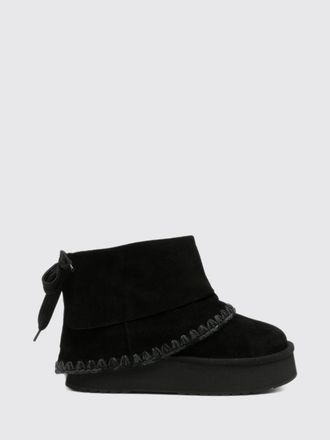 Mou Wildleder-Plateau-Stiefeletten mit Stickerei und verstellbaren Riemen