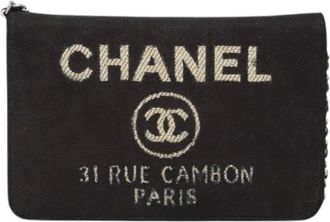 Chanel Pre-owned Sac bandouli&egrave;re en toile - Femme - Pre-owned - Noir - Taille: ONE Size
