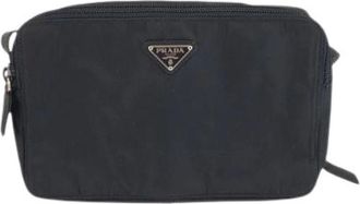 Prada Pre-owned Sac bandouli&egrave;re en nylon Tessuto avec logo triangle - Femme - Pre-owned - Noir - Taille: ONE Size