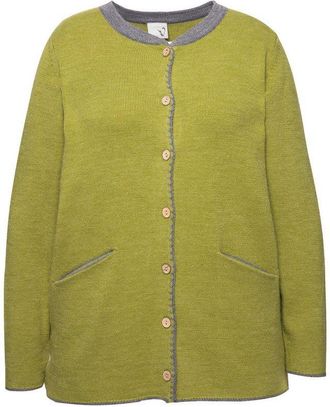 Ulla Popken Strickjacke Long-Strickjacke Hirsch-Stickerei A-Linie