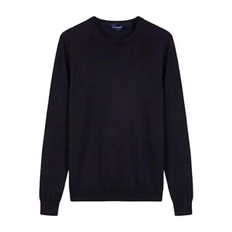 Drumohr Baumwoll-Rundhals - - Knitwear - Herren - Blau - 2XL