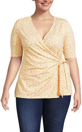 Lands End Shirt in Wickel-Optik, Damen, Größe:52-54 plus, Weiß, by Lands End