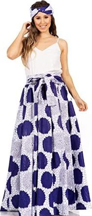 Sakkas 16317-2 - Asma Second Convertible Wax Traditionnel Jupe Maxi Bretelles R&eacute;glables - 224 - OS