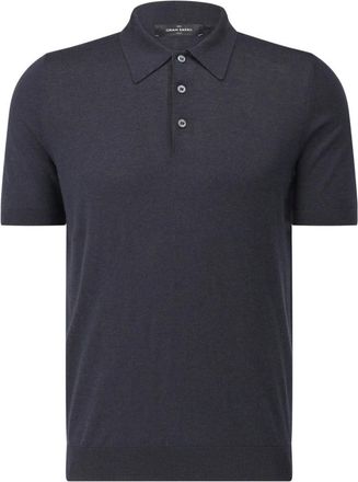 Gran Sasso Homme, Tops, Bleu, Taille: 4XL Polo en soie