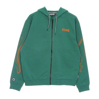 Octopus Gr&uuml;ner Zip-Hoodie mit Tentakeldruck - - Sweatshirts & Hoodies - Herren - Gr&uuml;n - XL
