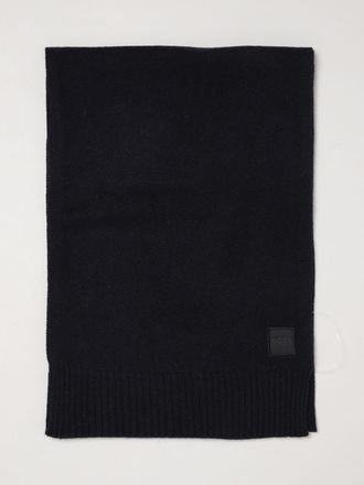 HUGO BOSS &Eacute;charpe rectangulaire en laine et coton avec bords c&ocirc;tel&eacute;s et logo