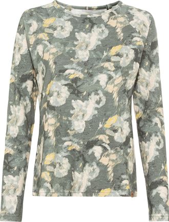 Camel Active Damen Langarmshirt aus Organic Cotton Khaki, Womenswear-S