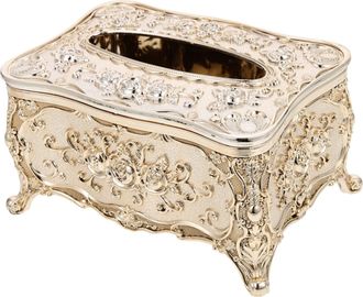 PartyKindom Taschentuchbox Acryl Mit Goldbeschichtung Papierhandtuchspender Vintage Serviettenhalter Für Zuhause Kompakt Und Bruchfest