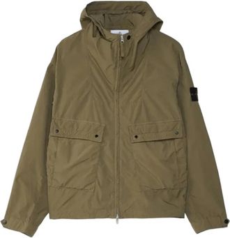 Stone Island Homme, Vestes, Vert, Taille: XL Light Compact Touch Poly-TC