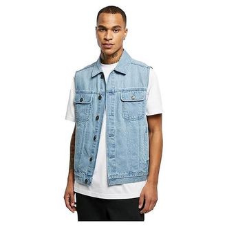 Urban Classics Gilet en jean sans manches pour homme - Plusieurs couleurs disponibles - Tailles S &agrave; 5XL, D&eacute;lav&eacute;, XL