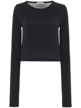 &Eacute;terne Langarmshirt mit Rundhalsausschnitt - Schwarz