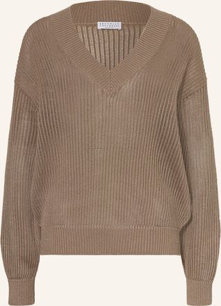 Brunello Cucinelli Brunello Cucinelli Pullover Mit Glitzergarn braun