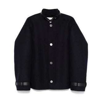 Jil Sander Femme, Vestes, Noir, Taille: 36 FR Veste marine &agrave; boutons argent&eacute;s