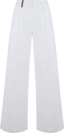 PESERICO Femme, Pantalons, Blanc, Taille: 40 FR Pantalon ample en coton