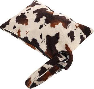 Valiclud Sac &agrave; Main Marron Pour Femme Pochette Imprim&eacute;e Vache Sac &agrave; Main Zipp&eacute; Compact Organisateur Int&eacute;rieur Pour Cartes Et Cl&eacute;s Pour Sorties Rapides