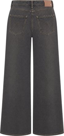 Patrizia Pepe Wide-Leg Washed Denim Jeans - Brown