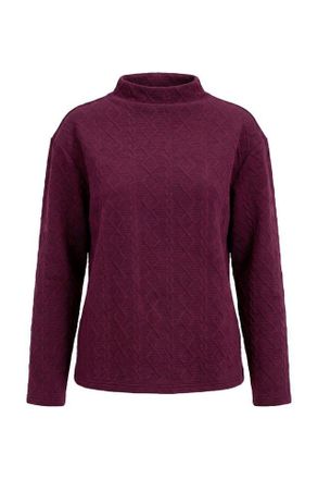 Ulla Popken Sweatshirt Sweater Zopfmuster Stehkragen Langarm
