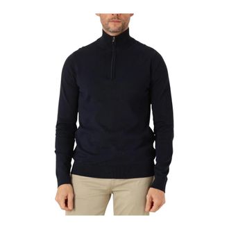 Saint Steve Dunkelblauer Halbzip Pullover - - Knitwear - Herren - Schwarzk - XL