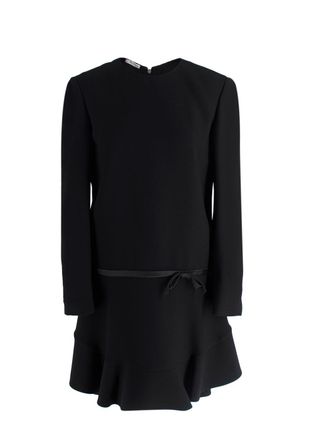 Miu Miu Black Long Sleeve Bow Detail Mini Dress Size XS