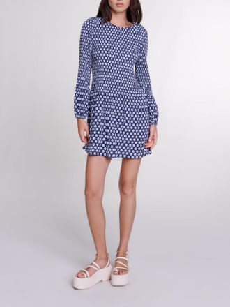 Maje Kurzes Blumenkleid - Clover Marine/ecru - Gr&ouml;&szlig;e 40 - Maje
