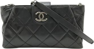 Chanel Pre-owned Coco Pleats Leather Shoulder Bag - Femme - Pre-owned - Noir - Taille: ONE Size
