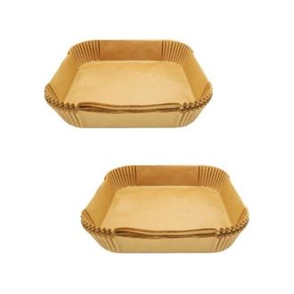 Fackelmann 9322050 Lot de 100 Moules en papier pour air fryer, Moule pour friteuse &agrave; air chaud, Moule pour friteuse sans huile, papier air fryer, 50 pi&egrave;ces, carr