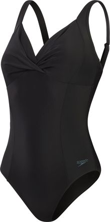Speedo Damen Shaping Cross Knot 1 Piece Swimsuit | Shapewear | Beach and Holiday Swimwear Badeanzug, Schwarz, 176