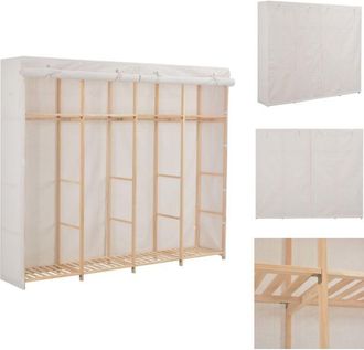 vidaXL Kleiderschrank Weiß 200 x 40 x 170 cm Stoff - Kleiderschrank - Weißer Kleiderschrank - Garderobe - Textilschrank - Tannenschrank