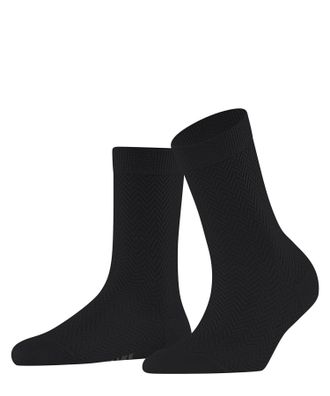 Falke Damen Socken Fable Estate W So Wolle einfarbig 1 Paar, Schwarz Black 3000, 35-38