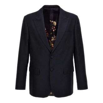 Etro Jacquard-Jacke aus Wolle und Baumwolle - - Jackets - Herren - Blau - 3XL