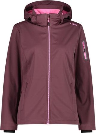 F.lli Campagnolo Leichte Softshelljacke f&uuml;r Damen mit abnehmbarer Kapuze, Pflaume, D36