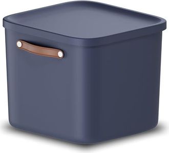 Rotho Maloja Aufbewahrungsbox 40 l, Kunststoff, blau, 40 (39.5 x 38.0 x 34.0 cm)