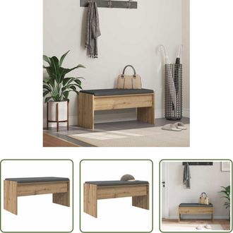 vidaXL vidaXL Sitzbank - Flurbank mit Kissen Artisan-Eiche 83 x 38 x 40 cm