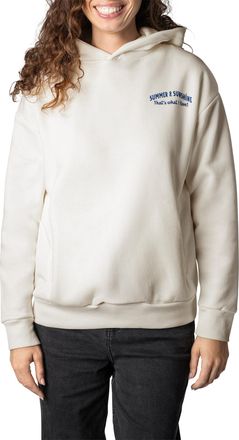 Sublevel Damen Hoodie mit Früchte-Prints, Kapuze, Kängurutaschen, Bequeme Passform White XL