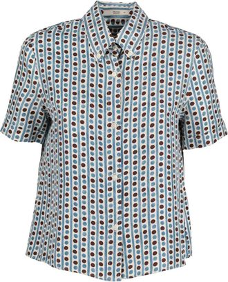 Prada chemise g&eacute;om&eacute;trique &agrave; manches courtes - Tons neutres