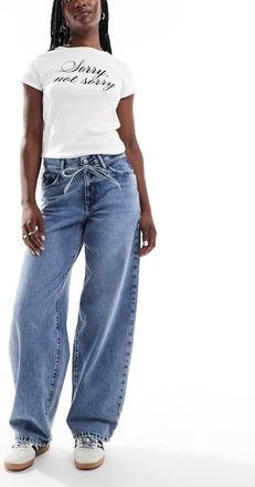 Only Gianna - Jean coupe ample à taille mi-haute - Bleu moyen