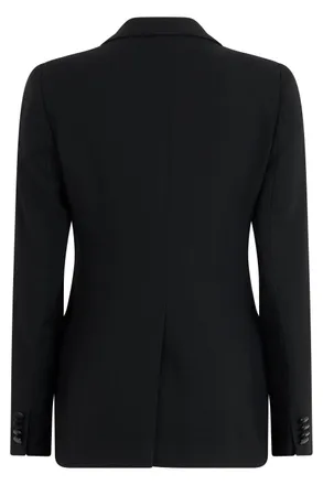 Tagliatore Womens Blazer Paris Single-Button Black Viscose Blazers Jacket