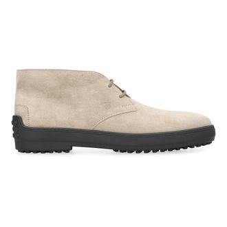 Tod's Wildleder Winter Stiefeletten mit Gummistollen - - Shoes - Herren - Beige - 43 EU