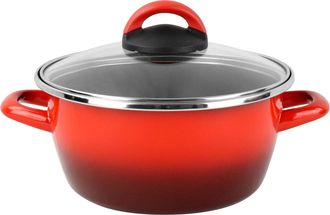Magefesa Kochtopf SR, Ø 16 cm, mit Glasdeckel, Rot Magefesa