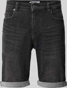 Review Slim Fit Jeansshorts mit Umschlag