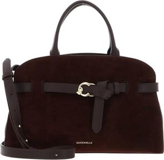 Coccinelle Sabine Suede Bi Handbag Brunette