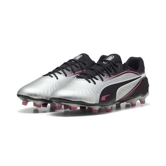 Puma King Match FG/AG, Unisex Fussballschuh, PUMA Silver-PUMA Black-Sun Struck-PUMA White