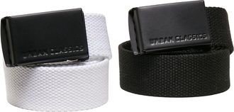 Urban Classics Unisex Canvas Belt Kids 2-Pack Gürtel, Black+white, Einheitsgröße EU