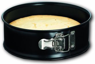 axentia 253813 Springform, Ø 18 cm, inkl. Boden, Kuchenform rund, Backform schwarz mit Antihaftbeschichtung, Schwarzblech