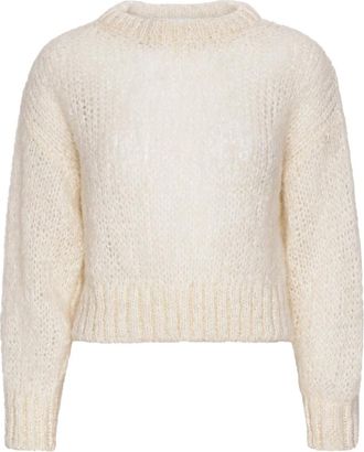 Americandreams Americandreams, Femme, Pulls, Blanc, Taille: 42 FR Leonnie Alpaca Cropped Pullover