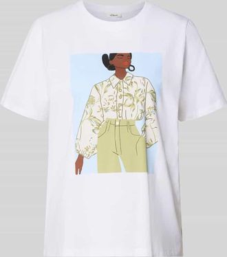 s.Oliver Red Label Relaxed Fit T-Shirt aus reiner Baumwolle