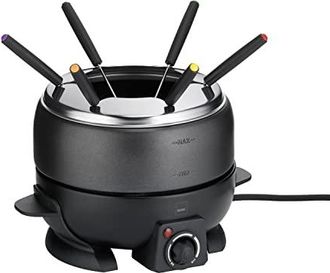 KELA Elektrisches Fleischfondue Set 9tlg, Fondueset für 6 Personen SIMPLON, Käsefondue, Schokofondue elektrisch mit Gabeln, Gabelhalter, 800W