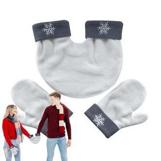 Generic Gants dhiver pour couple - 3 pi&egrave;ces de gants de No&euml;l en forme de flocon de neige, gants portables, &eacute;quipement chaud et doux | Fournitures dext&eacute;rieur p