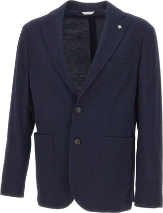 Manuel Ritz Homme, Vestes, Bleu, Taille: XL Blazer en m&eacute;lange de laine textur&eacute;