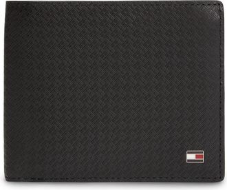 Tommy Hilfiger Geldbeutel aus Leder mit Struktur und Logo-Aufn&auml;her in